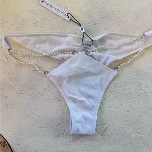 Monica Hansen | Swim | Nwt 58 Monica Hansen Pearl Detail Bikini Bottom ...